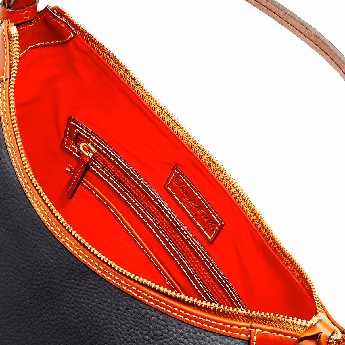 Dooney & Bourke Women's Hobo Shoulder Bag in Pebble Grain Leather, Large Handbag with Adjustable Shoulder Strap, Elephant