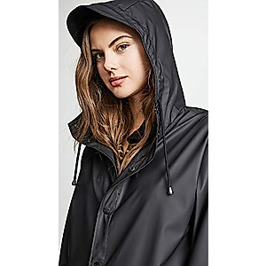 RAINS Men's Long Jacket, Black, Small/Medium