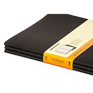 Moleskine Cahier Journal, Soft Cover, XL (7.5" x 9.5") Ruled/Lined, Black, 120 Pages (Set of 3)