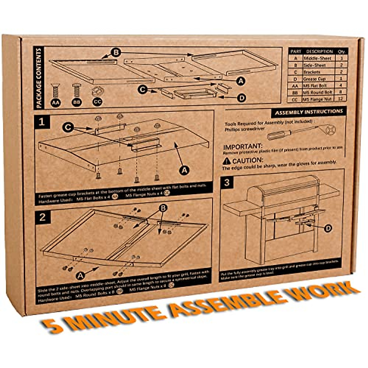 Vencino Stainless Steel Grill Grease Tray with Catch Pan - Universal Drip Pan for 4/5 Burner Gas Grill Models from Dyna Glo, Nexgrill, Expert Grill, BHG and More (24"-30")