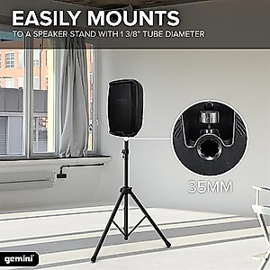 Gemini Sound AS-2108BT Active 8" Inch Woofer 500W Watt DJ Monitor Powered Amplified PA Speakers System With Bluetooth, Wireless Stereo Pairing, Onboard 2 Channel Mixer, Handles and Portable Fly Points