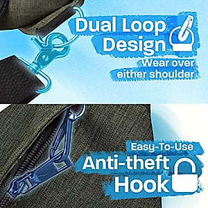 Nupouch Rucksack Pickleball Bag, Anti-Theft Crossbody Sling, USB Charging Connector Port, Backpack, Soho Collection Black