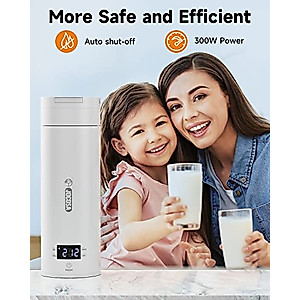 Travel Kettle, Portable Electric Kettle Small Kettle Boiler for Travel and Work, 304 Stainless Steel,BPA Free, 4 Temperature Adjustable with LED Display,Auto Shut-Off and Boil Dry Protection with Keep Warm Function,380ml Mini Kettle.