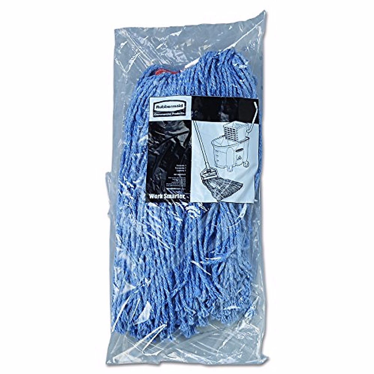 Rubbermaid Commercial F51612BLUCT Cotton/Synthetic Cut-End Blend Mop Head, 16oz, 1" Band, Blue (Case of 12)