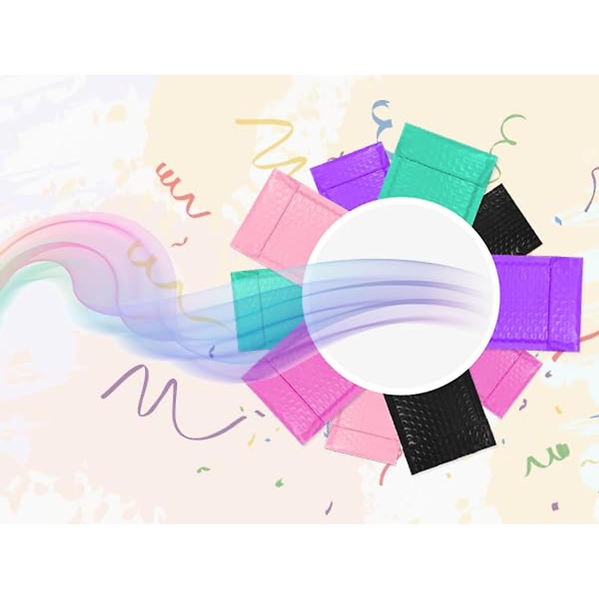 4 x 8 Inch Bubble Mailers 60 Pack, Self-Seal Poly Padded Envelope, Waterproof Shipping Bags for Small Business, Black