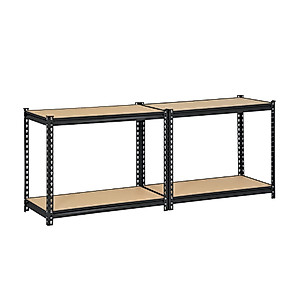 Edsal 36"W x 18"D x 60"H Four-Shelf Steel Shelving, Black