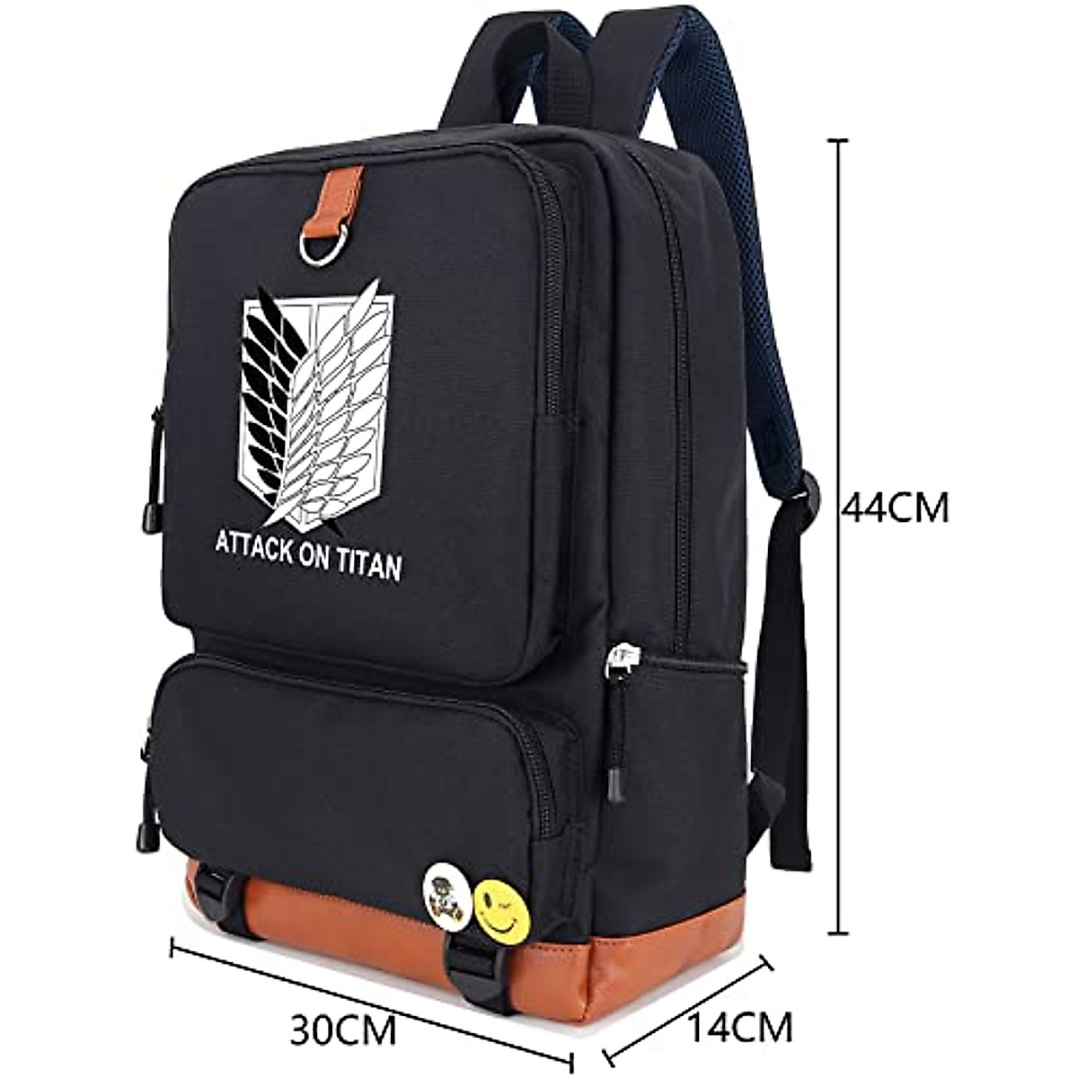Roffatide Anime Attack on Titan Wings of Freedom Laptop Backpack Printed Schoolbag Bookbag Cosplay Rucksack Daypack Black