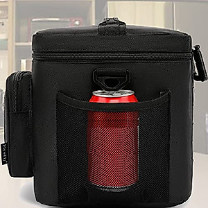 FlowFly Tactical Lunch Bag Large Insulated Lunch Box Cooler Tote for Men, Women with MOLLE / PALS Webbing (Black)