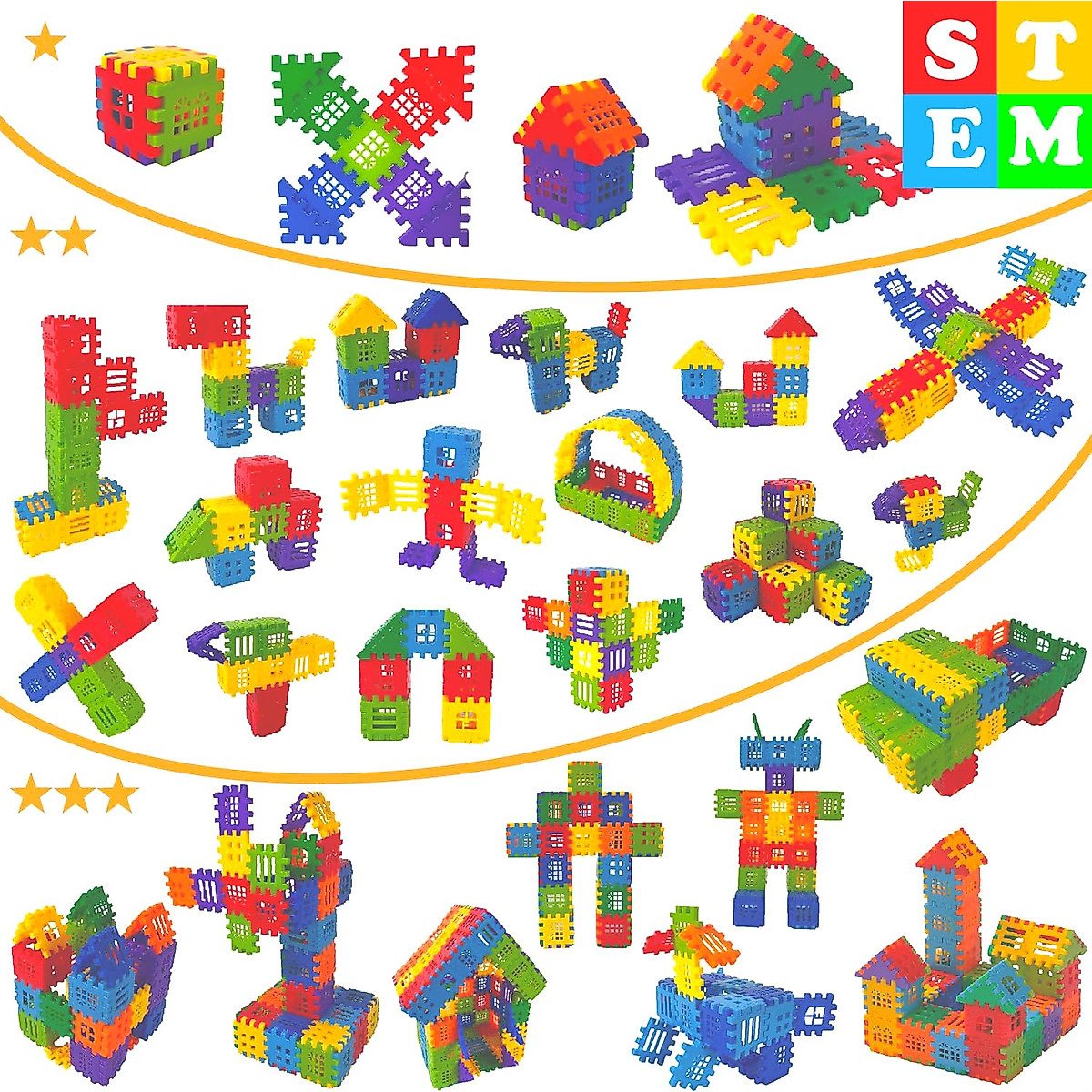 KUTOI Building Blocks – 100-piece Kids Builders Blocks Set with Storage Bag – Interlocking Building Blocks for Toddlers and Kids – Fun and Educational Toy Building Set for Skill Development