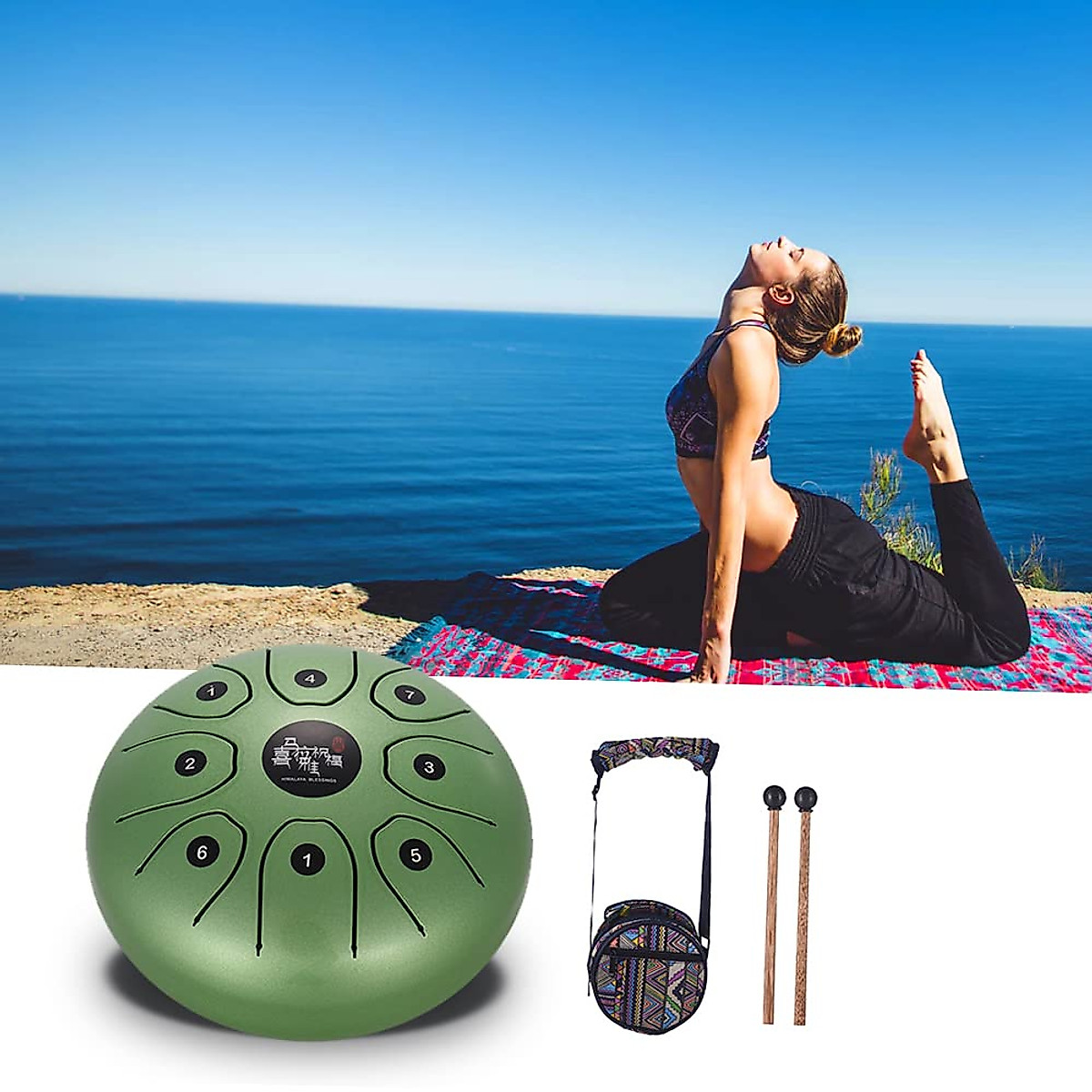 Btuty Steel Tongue Drum 5.5 Inch 8 Notes Kids and Adult Percussion Instrument with Mallets Music Book and Carry Bag for Meditation and Relaxation