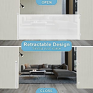 ERARROW Extra Wide Retractable Baby Gates,118 Inch Extra Wide Baby Gates for Large Opening,34”Tall Extra Long Dog Gates Safety Gates for Stairs, Indoor, Outdoor, Doorways, Hallways