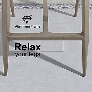 PURPLE LEAF Counter Height Bar Stools Set of 2 Rattan Woven Aluminum Modern Barstools with Back and Arms for Patio Balcony Pool Outdoor Accent Counter Stool Chairs