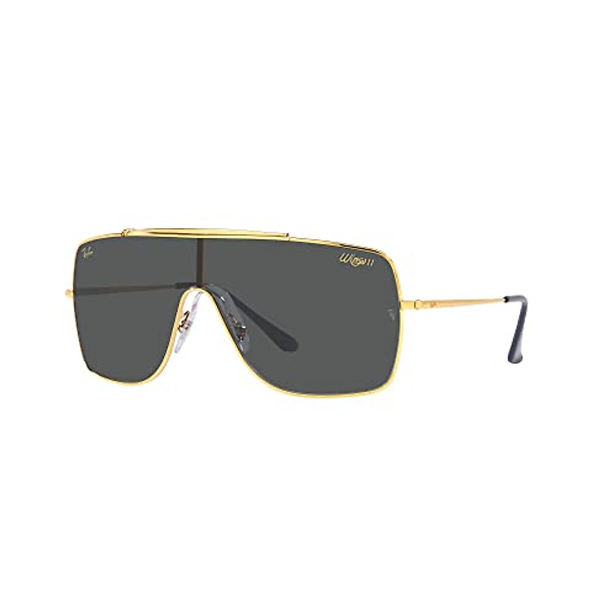 Ray-Ban RB3697 Wings II Square Sunglasses, Legend Gold/Dark Grey, 35 mm
