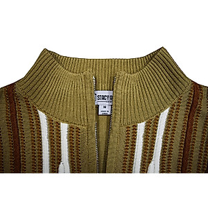 STACY ADAMS Men's Full Zippered Winter Sweaters (4XL, A-Tan)