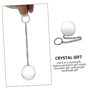 BESPORTBLE Hypnotic Crystal Ball Clear Spiritual Ball Multi-use Crystal Ball Hanging Adorn Spiritual Gemstone Swinging Pendulum Chain Decor Stainless Steel Health Supplies Hypnosis