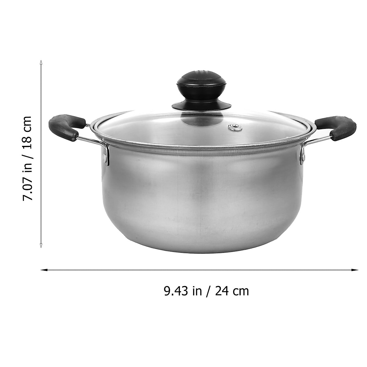 Operitacx Saucepan Pasta Pot Noodle Pot with Lid Handles Stainless Steel Stock Pot Metal Stew Pot Ramen Cooker for Boiling Water Milk Sauce Gravies Noodles 18cm Hot Pot