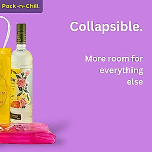 Wine Chiller (Pink), Portable Ice Wine Bag with Handles, Collapsible, Cools Wine Champagne Beers Ice Drinks in Minutes Anywhere You Go, Wine Gift Bag