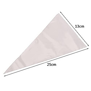 Dzrige 100 Pieces Transparent Cone bags,Clear Triangle Bags,Plastic Cone Bags with Gold Twist Ties,Plastic Treat Bags for Easter Christmas Party Favor,Wedding,Cookies,Candy,Chocolates,Popcorn,Craft Gifts - 5.1" x 9.8"