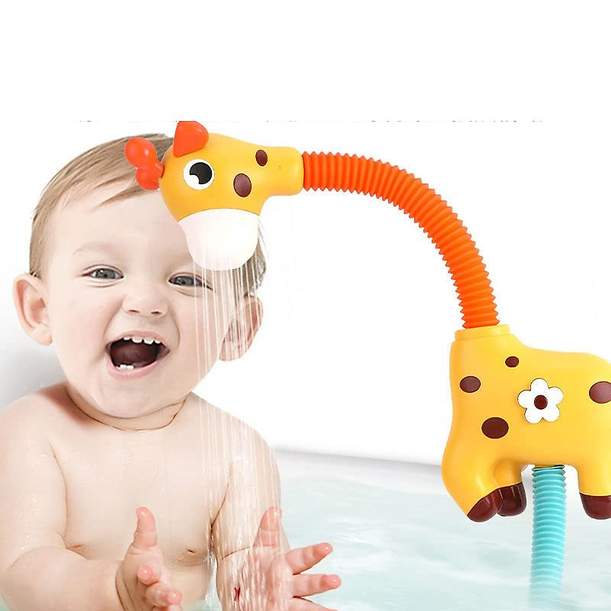 Little Bado Giraffe Electric Spray Water Squirt Sprinkler Baby Bath Toys Bathtub Shower Pool Bathroom Toy for Infants Babies 6-12 Months Toddlers 1-3 Years