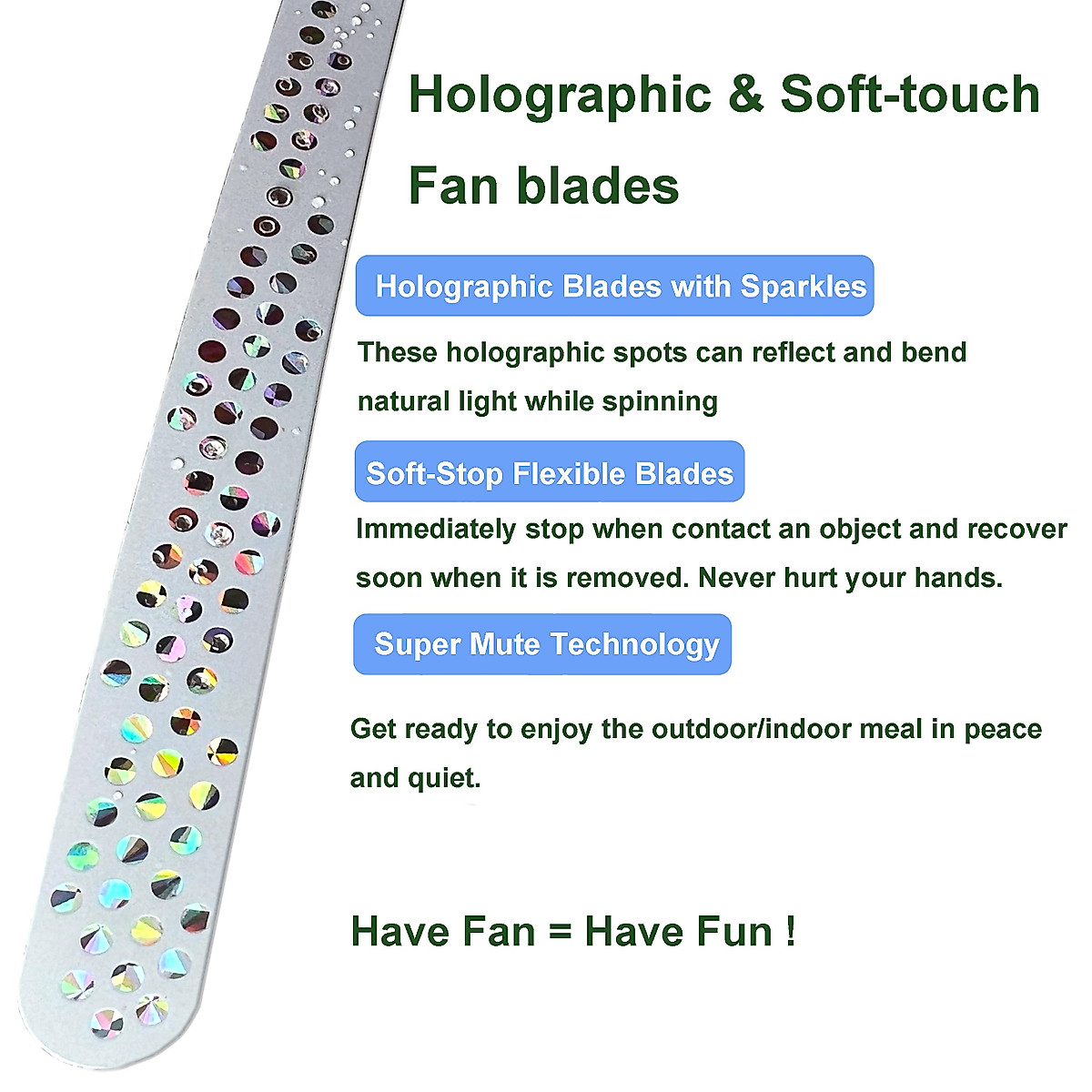 AOUKUNG 3PCS Retractable and Portable Food fan for Indoor Outdoor Meals, Food Spinning Fan for Picnic Table