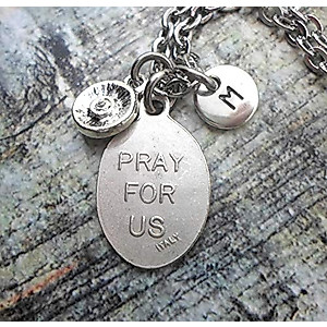 St. Elizabeth Ann Seton Necklace, Keychain or Clip, Swarovski Birthstone Crystal, Initial Charm, Patron Saint, Confirmation Gift, Catholic Jewelry