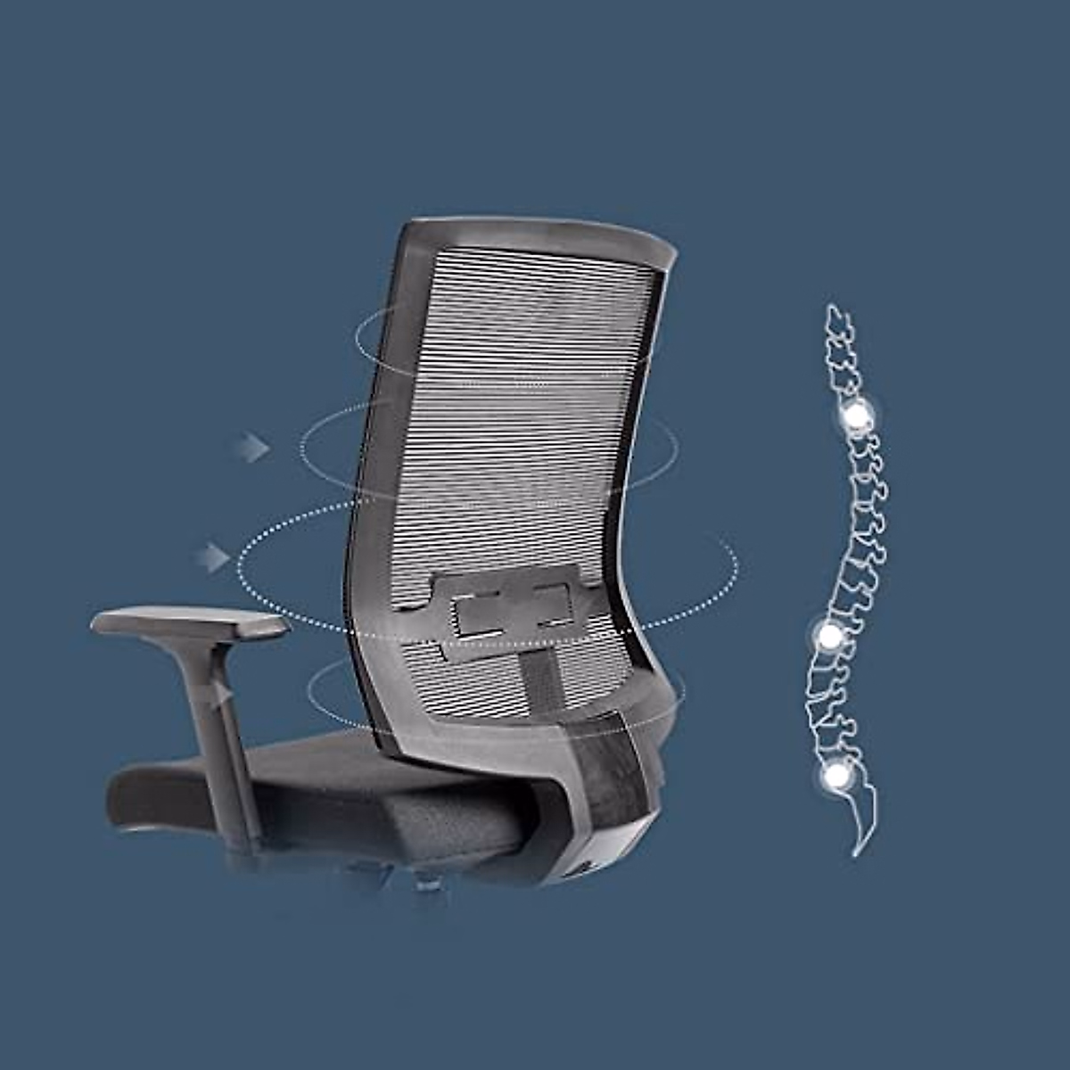 YokIma Comfort Office Chair Office Chair Height Adjustable Desk Chair 360° Swivel Computer Chair Comfortable Managerial Chairs with Armrests Firm Seat Cushion (Black)