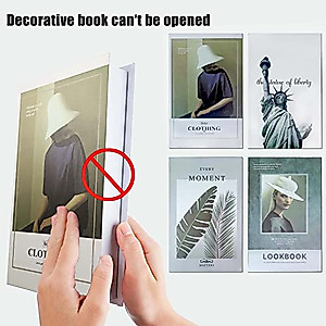 4 PCS Modern Hardcover Fake Book Decoration for Coffee Table Bookshelf Display - Fashion Faux Books Stack Plant Pattern Design for Rustic Home Farmhouse Office Decorative Books Set of 4