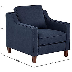 Amazon Brand – Stone & Beam Blaine Modern Upholstered Living Room Accent Chair, 32.3"W, Navy Blue