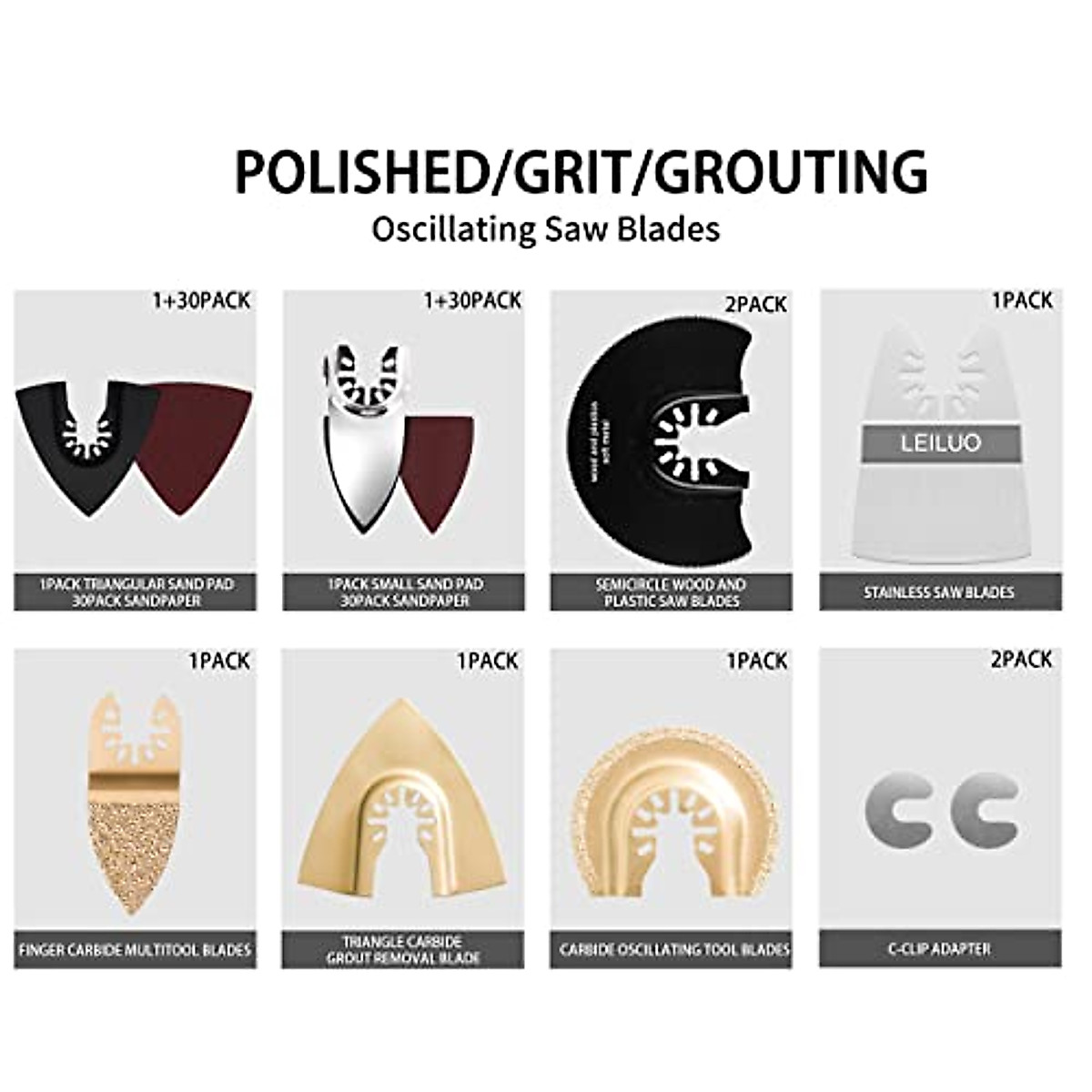 81 Pack Oscillating Saw Blades LEILUO Oscillating Tool Blades to Cut Metal Wood Plastic Multitool Blades Fit Dewalt Milwaukee Makita Worx Rockwell Wen Ryobi Porter Genesis Black