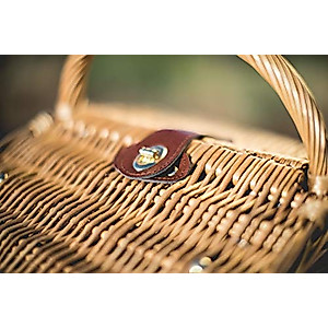 PICNIC TIME Piccadilly Picnic Basket - Romantic Picnic Basket for 2 with Picnic Set, (Red & White Plaid Pattern)