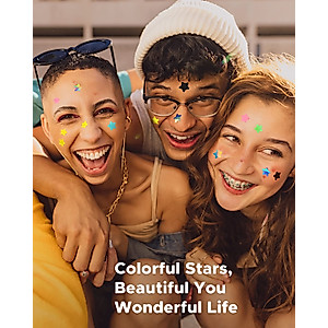 LitBear Acne Patch with Tea Tree & Centella Oil, 168 Hydrocolloid Dots in 6 Colors for Face - Cute Star Pimple Stickers