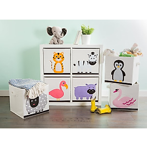 E-Living Store Collapsible Storage Bin Cube for Bedroom, Nursery, Playroom and More 13x13x13 - Sheep