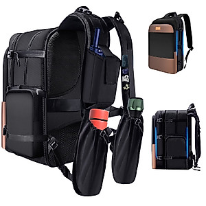 ZINZ Slim Expandable Travel Laptop Backpack 15.6 Inch with Patented Shoulder Pockets and USB, Versatile Anti-Theft Business Backpack Daypack with Ultra Capacity for Work/School/Hiking/Camping,Black