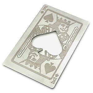 Lesencen Metal Card Bottle Opener Stainless Steel Silver with Engraved Pattern (Style K, 1PCS)