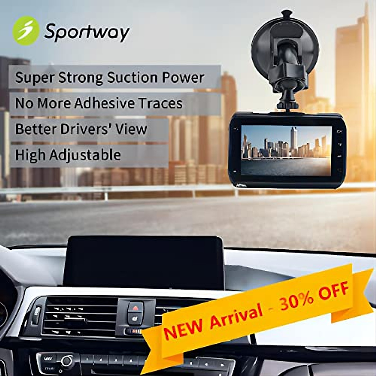 Sportway S20 Suction Cup Dash Cam Mount Holder with 5+pcs Joints for Rove APEMAN CHORTAU Roav Nexar iiwey YI Z-Edge Old Shark KDLINKS Falcon Zero... Most Car Dash Cameras