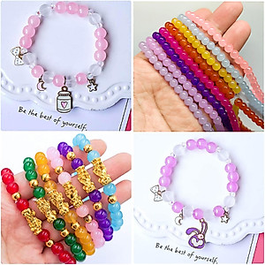 St.Kunkka 600 Pcs 8mm Glass Beads for Jewelry Making DIY Crafts, 24 Colors Round Crystal Beads Bracelet Making Kit with Small Hole for DIY Bracelet Necklace Earrings (600 Pcs 8mm Glass Beads)