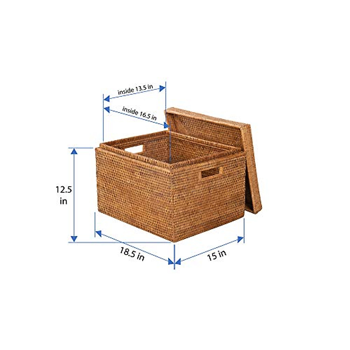 Kouboo La Jolla Rattan Box, Honey-Brown