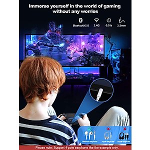 Niacop P4 Controller, play-station 4 controller with Macro Programming Function, Dual Vibration, Turbo 3-level adjustable, 3.5MM headphone jack etc., [2023 Latest Upgrade]