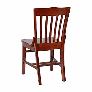 EMMA + OLIVER School House Back Mahogany Wood Chair