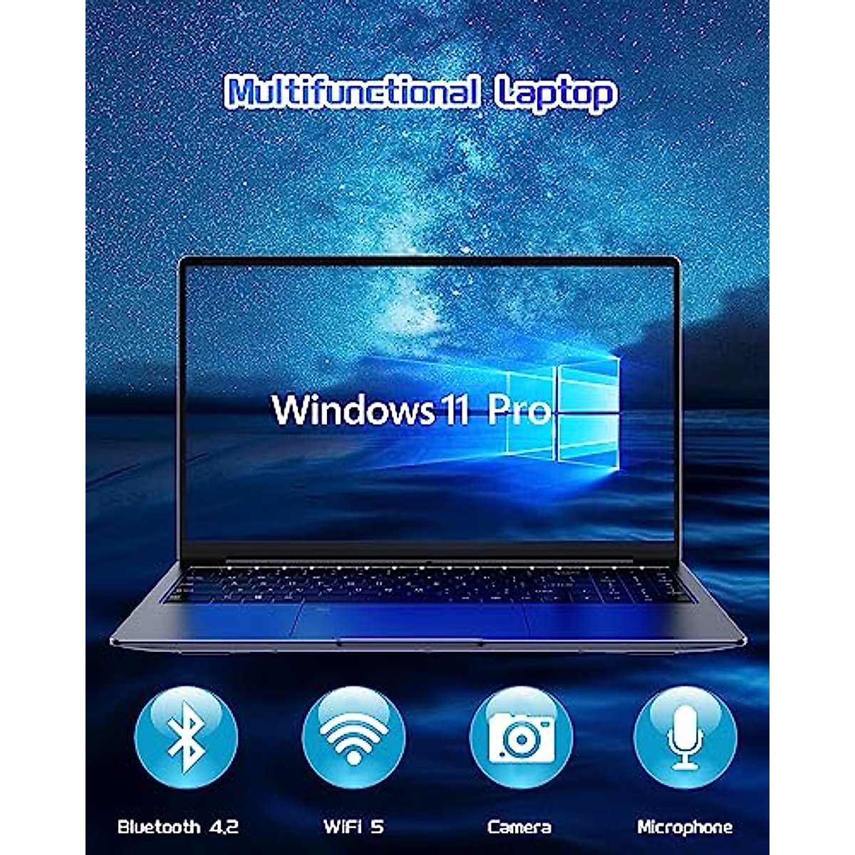 SAINTDISE 15.6 Inch Laptop PC Built with Intel Cerelon N5095(UP to 2.9Ghz) 4-Core CPU Laptops 16GB RAM 512GB ROM UHD Notebook Computer WiFi5 Bluetooth 4.2 Webcam,Fingerprint Unlock