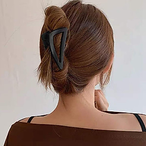 GKDKV Hair Claw Clips French Matte Hair Claw Triangle Plastic Hair Clips for Women and Girls Thin Hair, Strong Hold for Thin Curly Straight Long Hair (Vivid Color)