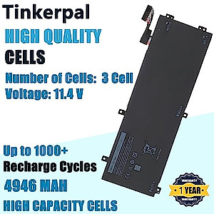 Tinkerpal H5H20 Laptop Battery Compatible with Dell XPS 15 9560 Precision 5520 Series Notebook 62MJV M7R96 05041C 5D91C 11.4V 56WH