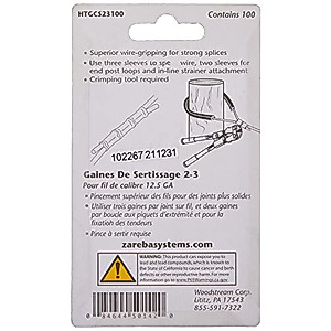 Zareba HTGCS23100 Gritted Crimping Sleeve 2-3,Silver