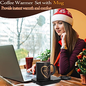 Coffee Mug Warmer for Desk with Auto Shut Off, Coffee Cup Warmer Set with Mug for Desk Office Home