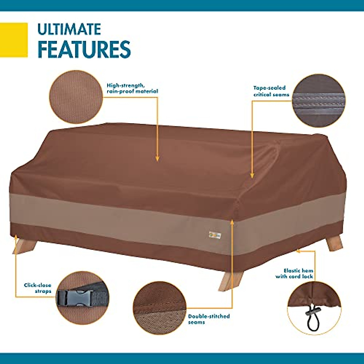 Duck Covers Ultimate Waterproof 70 Inch Picnic Table Cover, Outdoor Table Cover