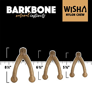 Pet Qwerks Wishbone BarkBone - Nylon Chew Toy for Aggressive Chewers - Bacon Flavor - 8.25"