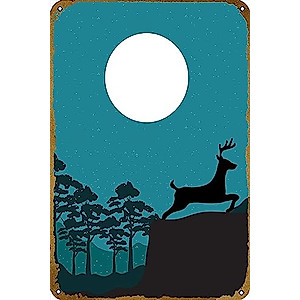 Deer Cute Animal Metal Sign 8 X 12 Tin Sign Home Cafe Bedroom Wall Decoration Easter Mother's Day Best Gifts for Friends Family Neighbors