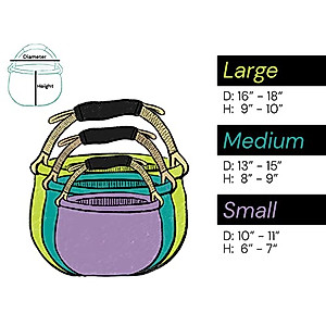 Bolga Zaare Market Basket, Handmade in Ghana Africa by Women Artisans (Colorful, Small) (10"-11" Diameter x 6"-7" H) (1 Basket)