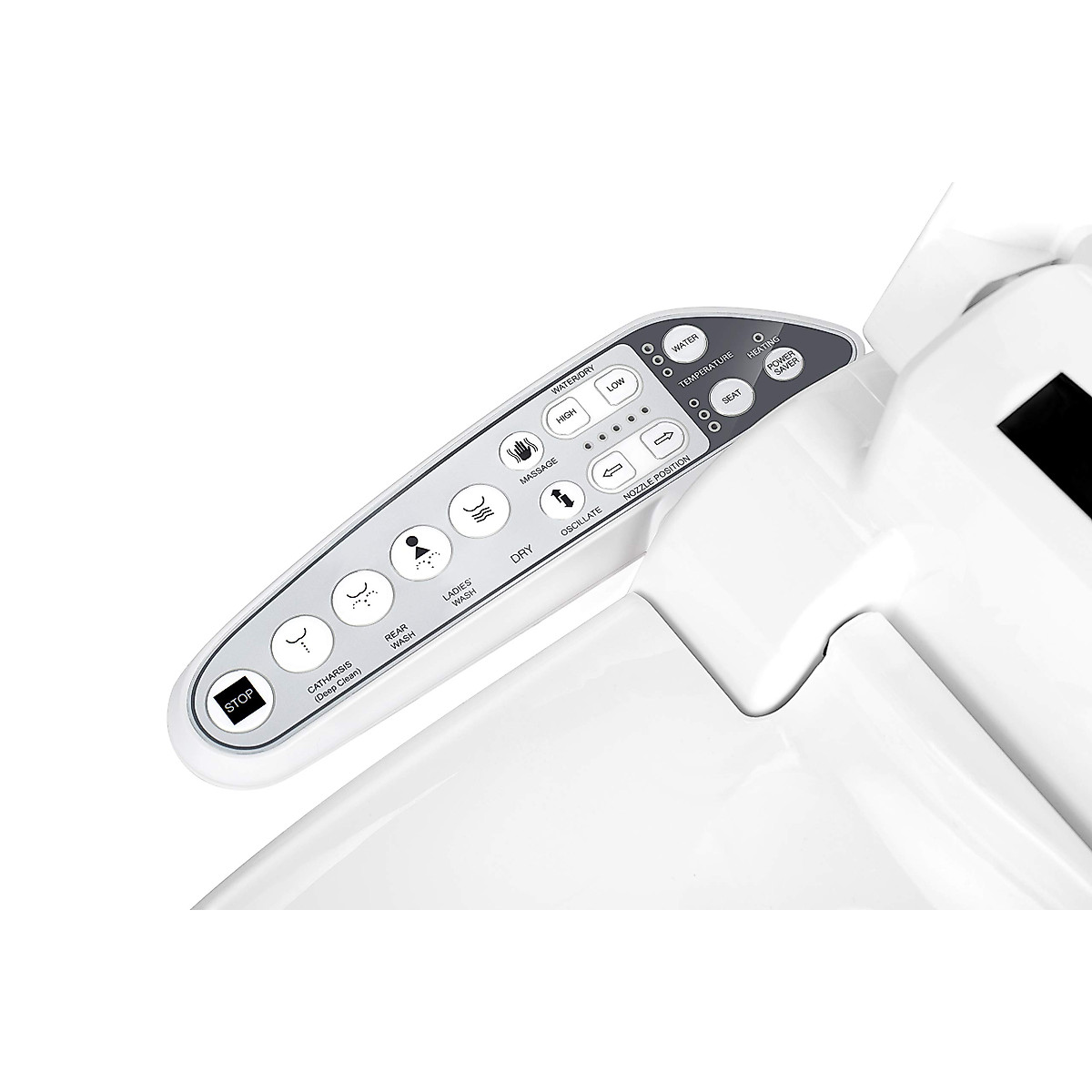 Empava EB990 Heated Toilet Seat with Warm Air Dryer and Wash Functions in White, Round