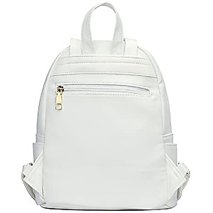 KKXIU Quilted Women Small Backpack Purse Synthetic Leather Cute Mini Daypack Fashion Bookbag for Teen Girls (White)